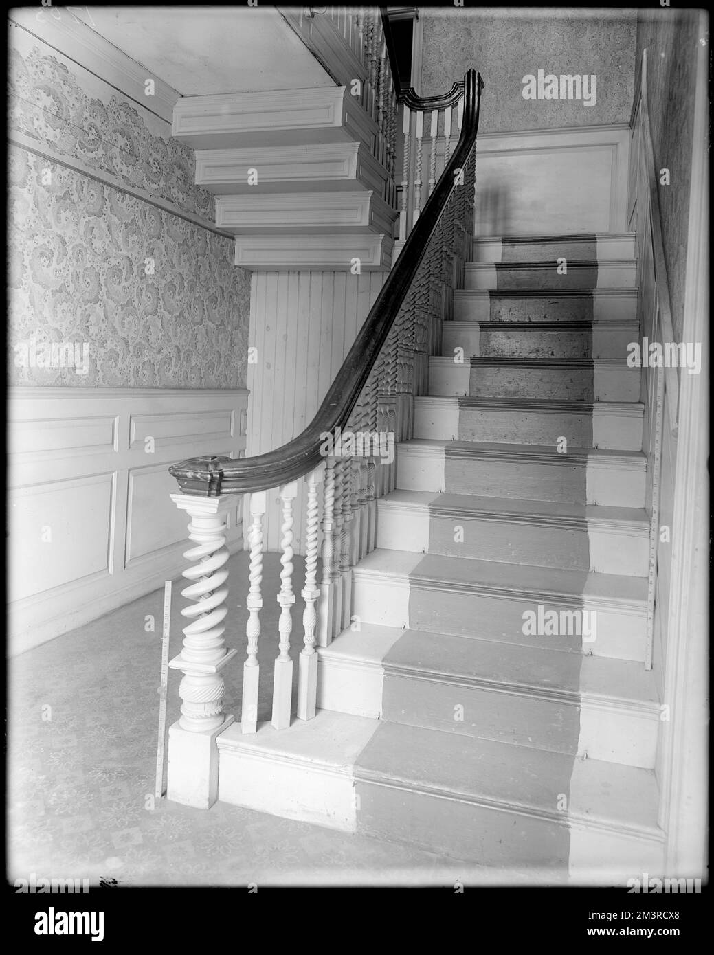 Salem, 168 Derby Street, interior detail, stairway, Richard Derby house ...