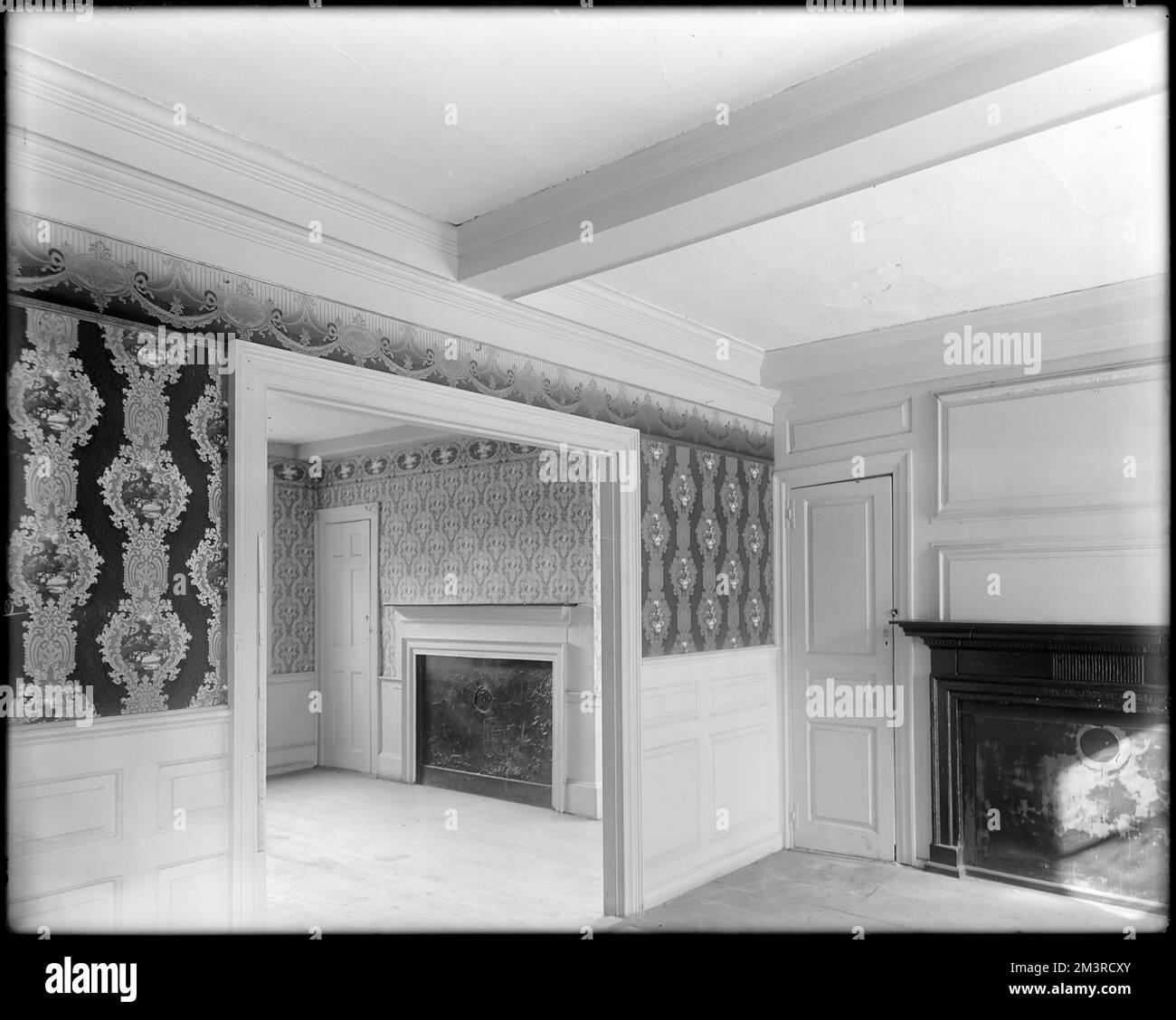 Salem, 168 Derby Street, Richard Derby house, eastern end, interior ...