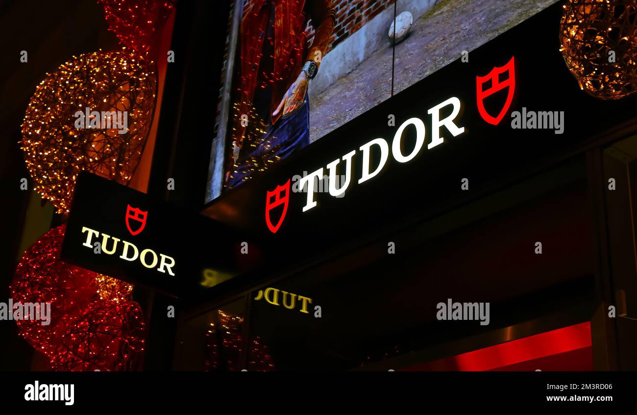 Paris, France - November 29.2022: Closeup of store front with christmas ...
