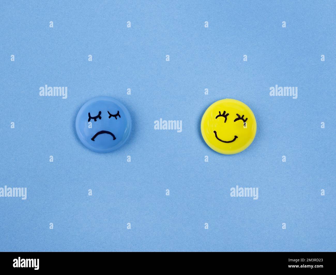 Top view faces with emotions blue monday. Resolution and high quality ...