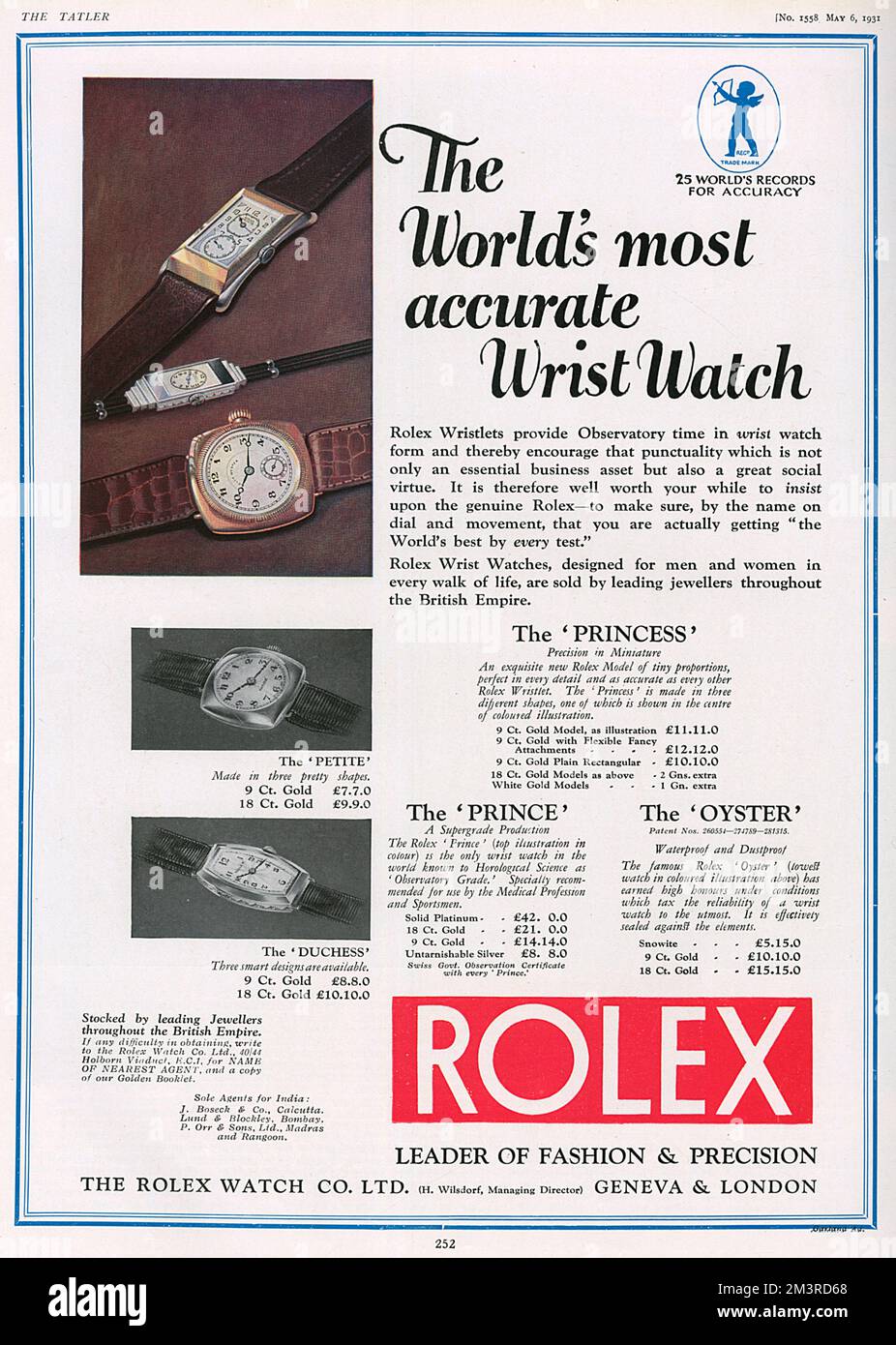 Rolex watch 1930s hi-res stock photography and images - Alamy