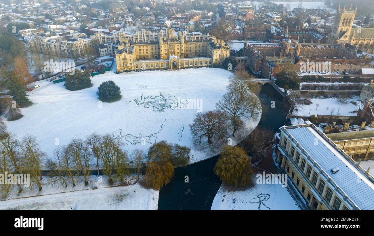 Picture dated December 14th shows St John’s College in Cambridge on a ...