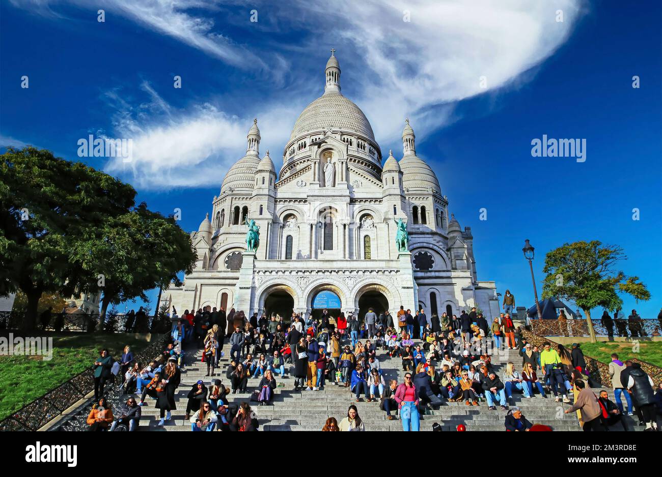 Paris, France - November 25. 2022: Beautiful hill with people crowd ...
