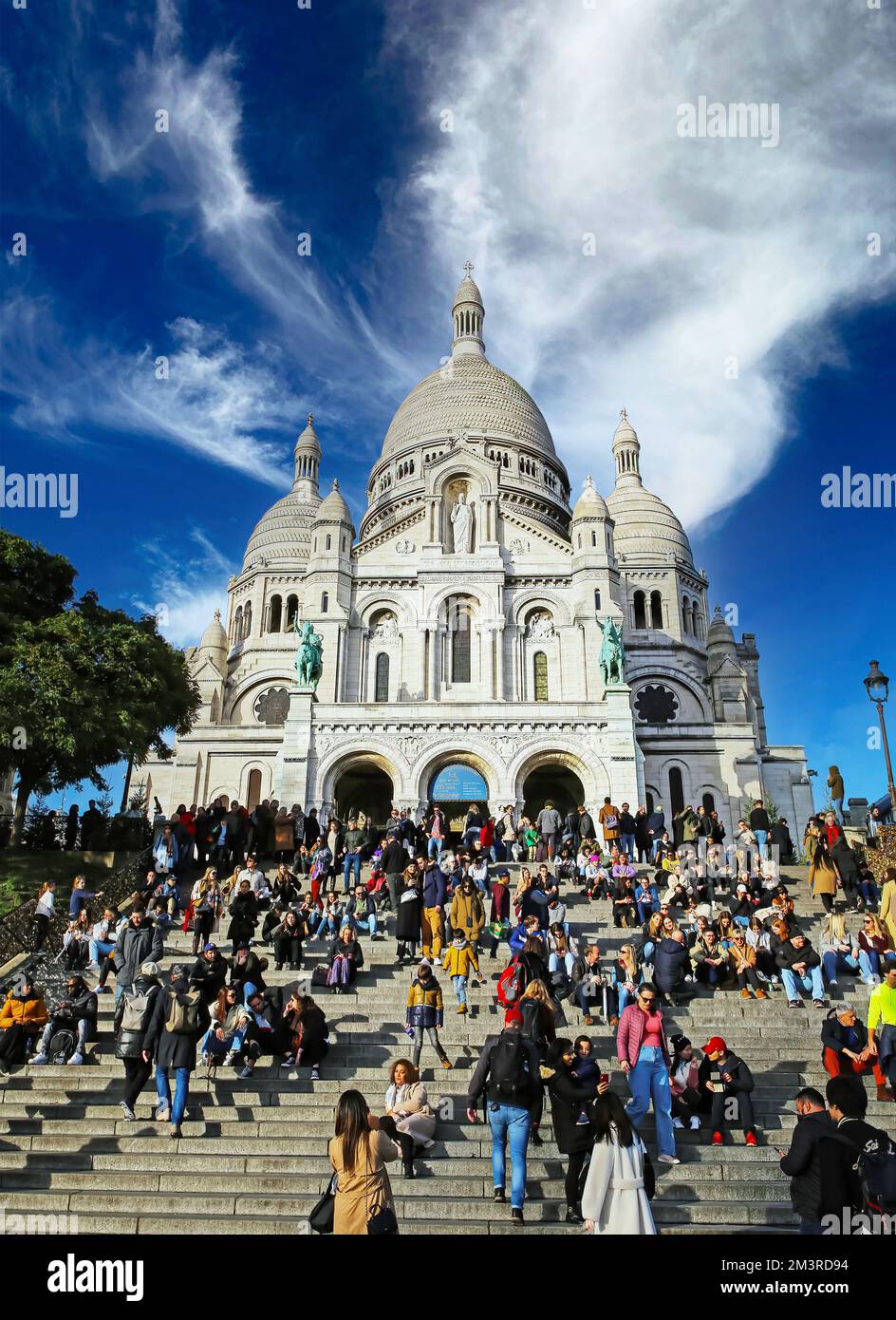 Paris, France - November 25. 2022: Beautiful hill with people crowd ...
