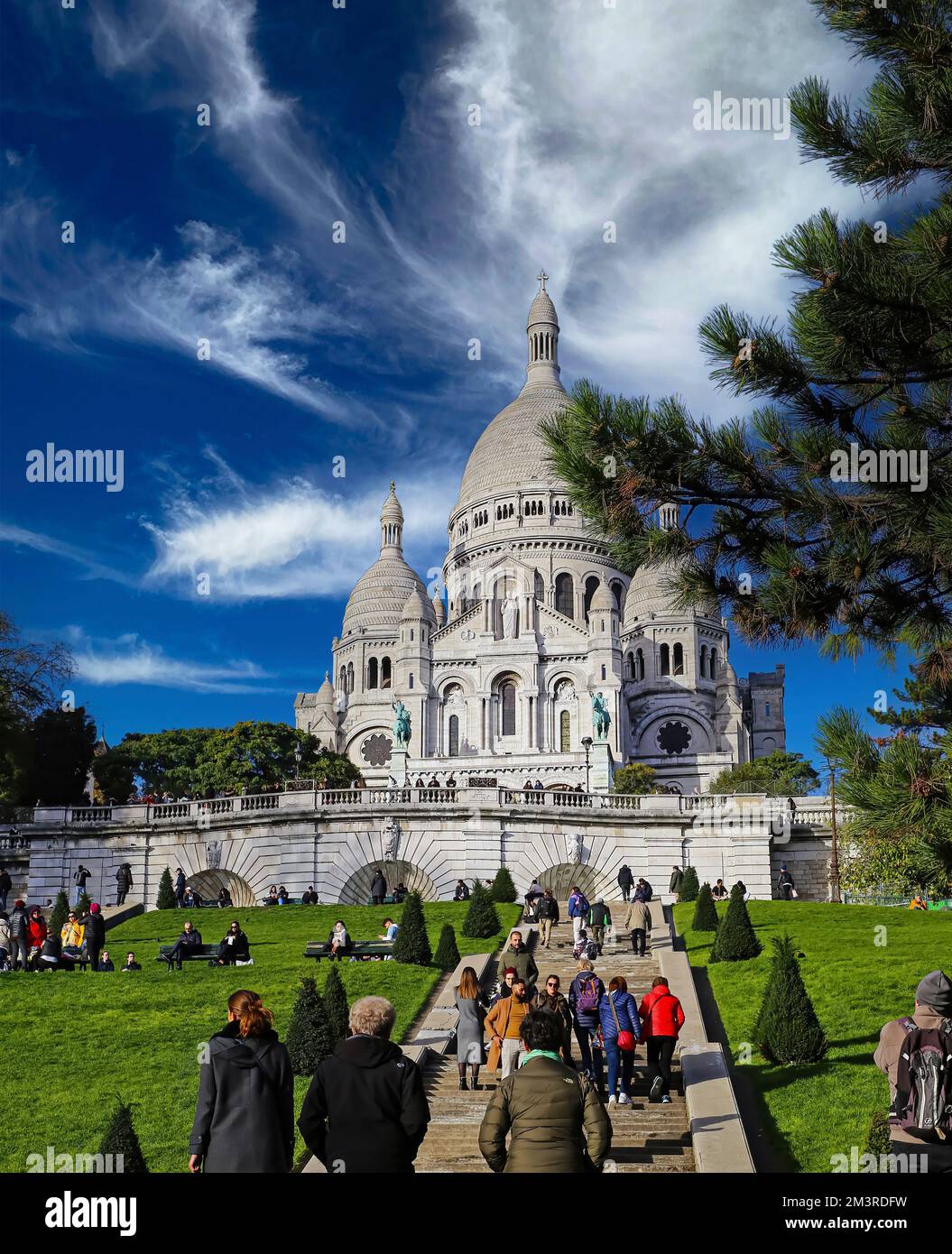 Paris, France - November 25. 2022: Beautiful hill with people crowd ...