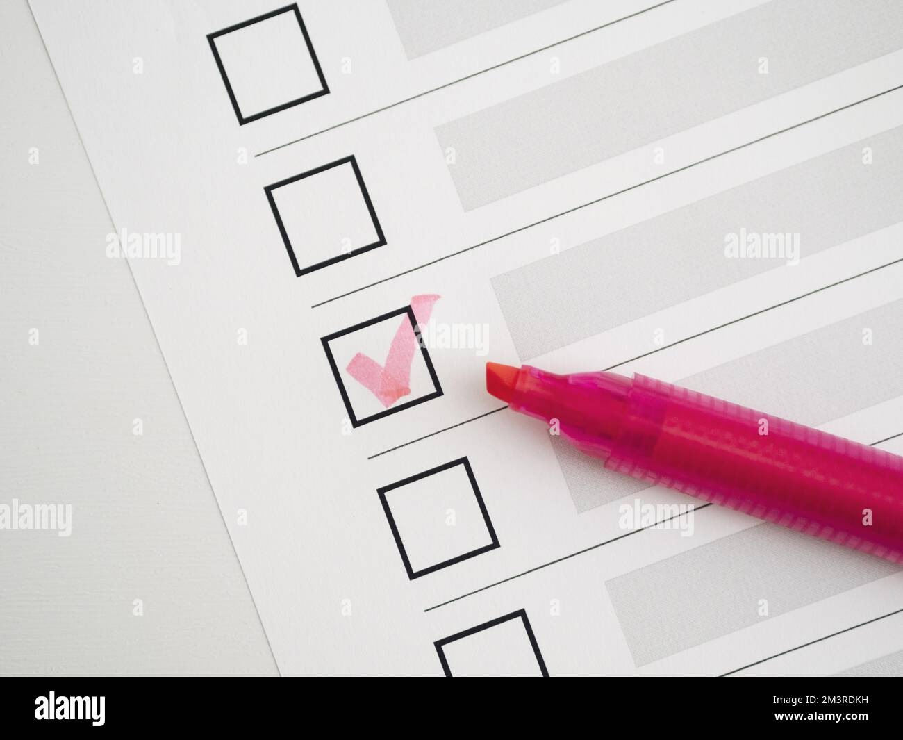 Top view marked checking box. Resolution and high quality beautiful ...