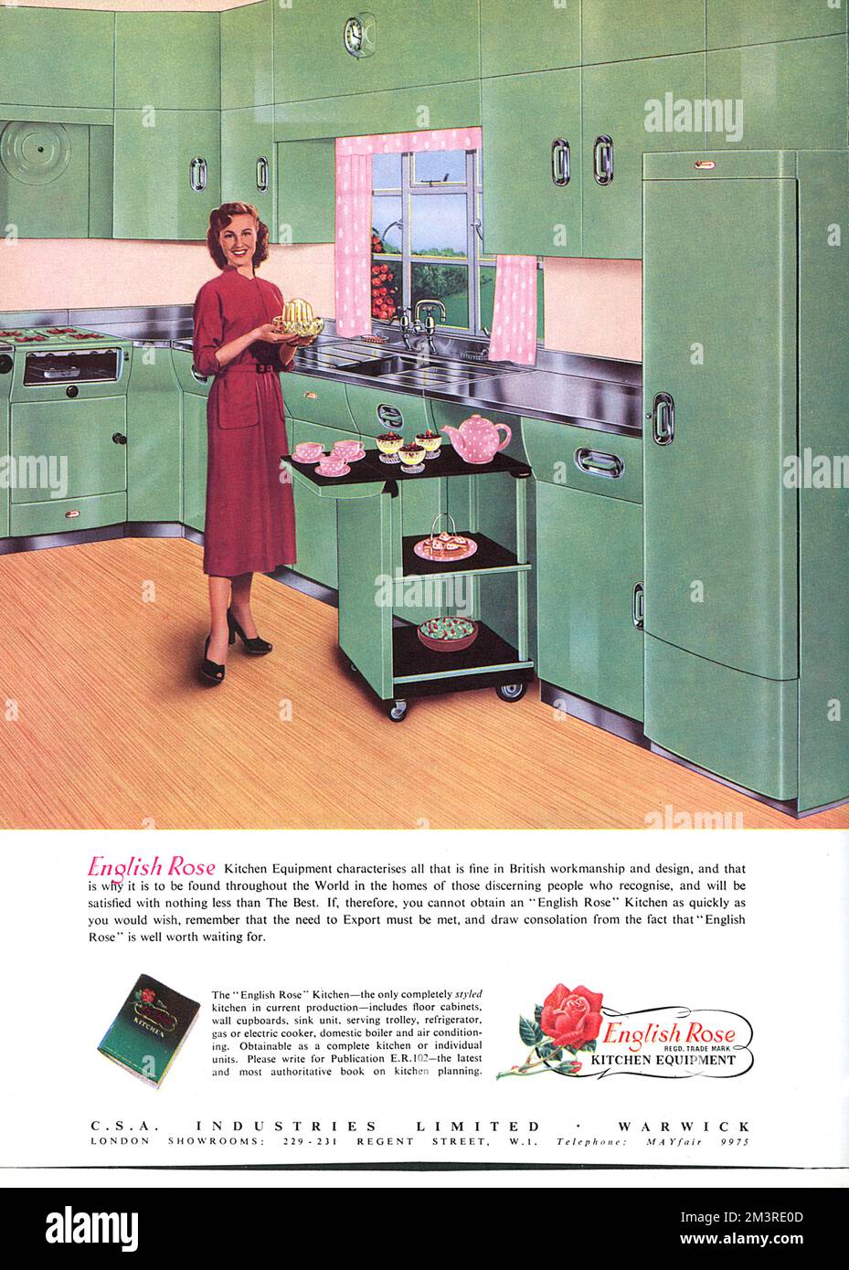 English Rose kitchen advert, woman with desserts Stock Photo - Alamy