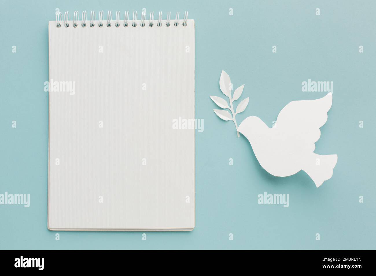 Top view of paper dove with notebook. Resolution and high quality ...