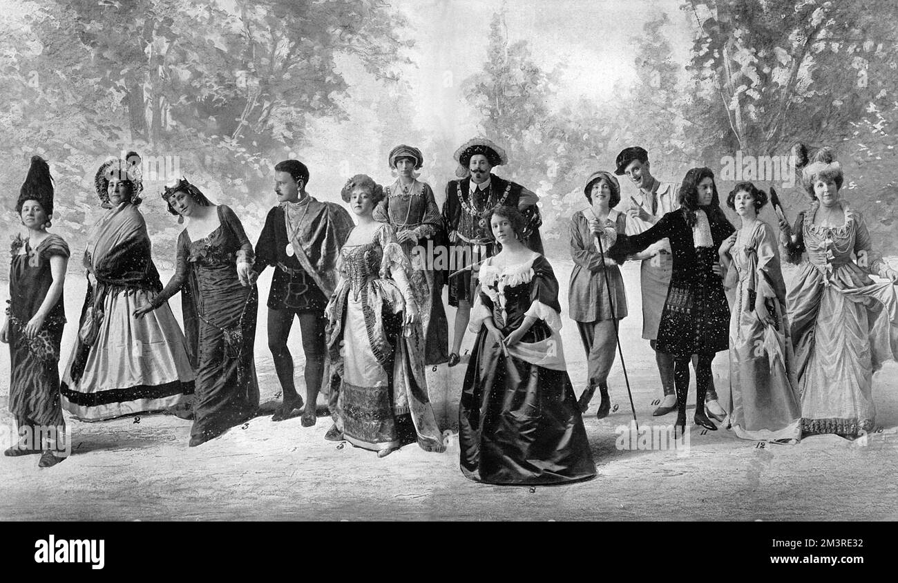 Society at a costume ball, 1912 Stock Photo - Alamy