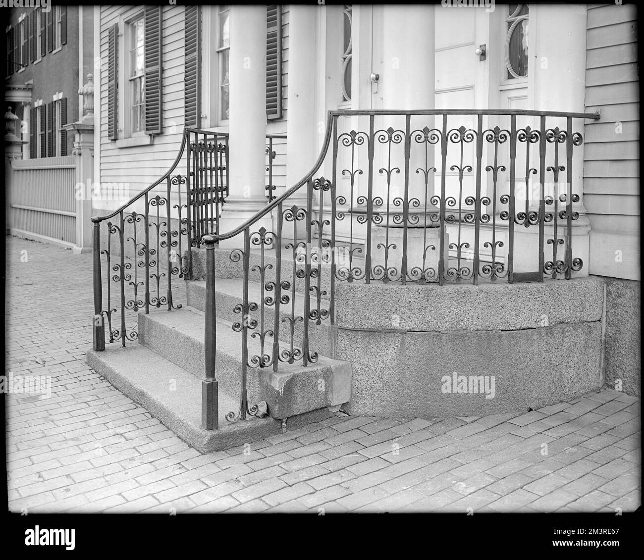 Salem, 25 Chestnut Street, exterior detail, iron rails, Sarah Dunlap ...