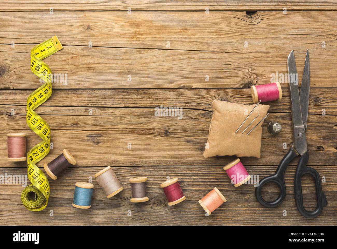 Top view scissors with thread measuring tape. Resolution and high ...