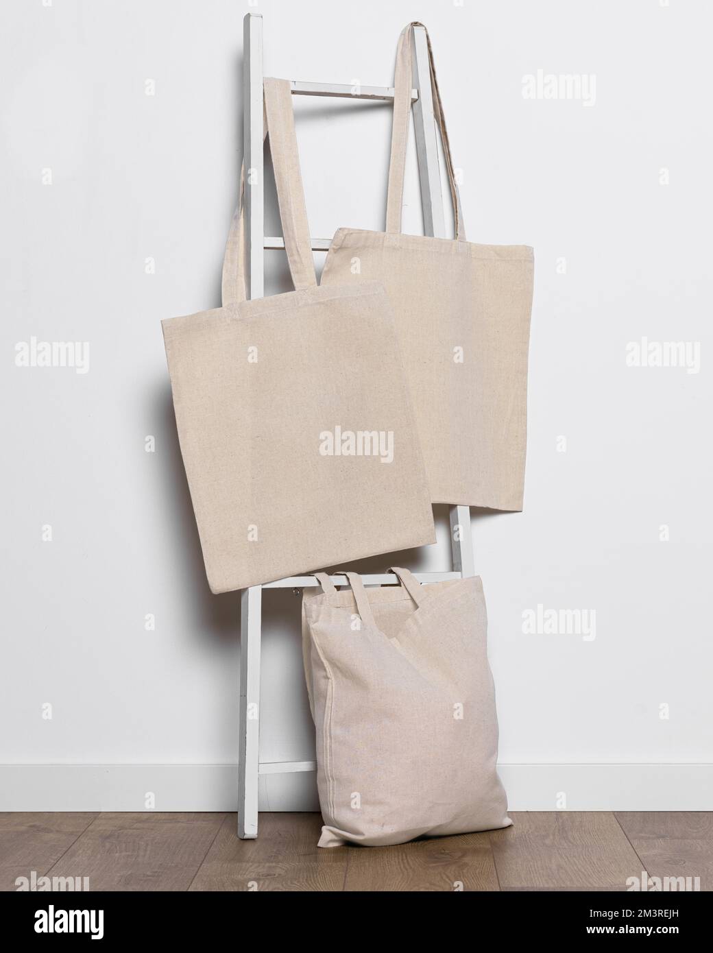 Tote bags arrangement ladder indoors. Resolution and high quality ...
