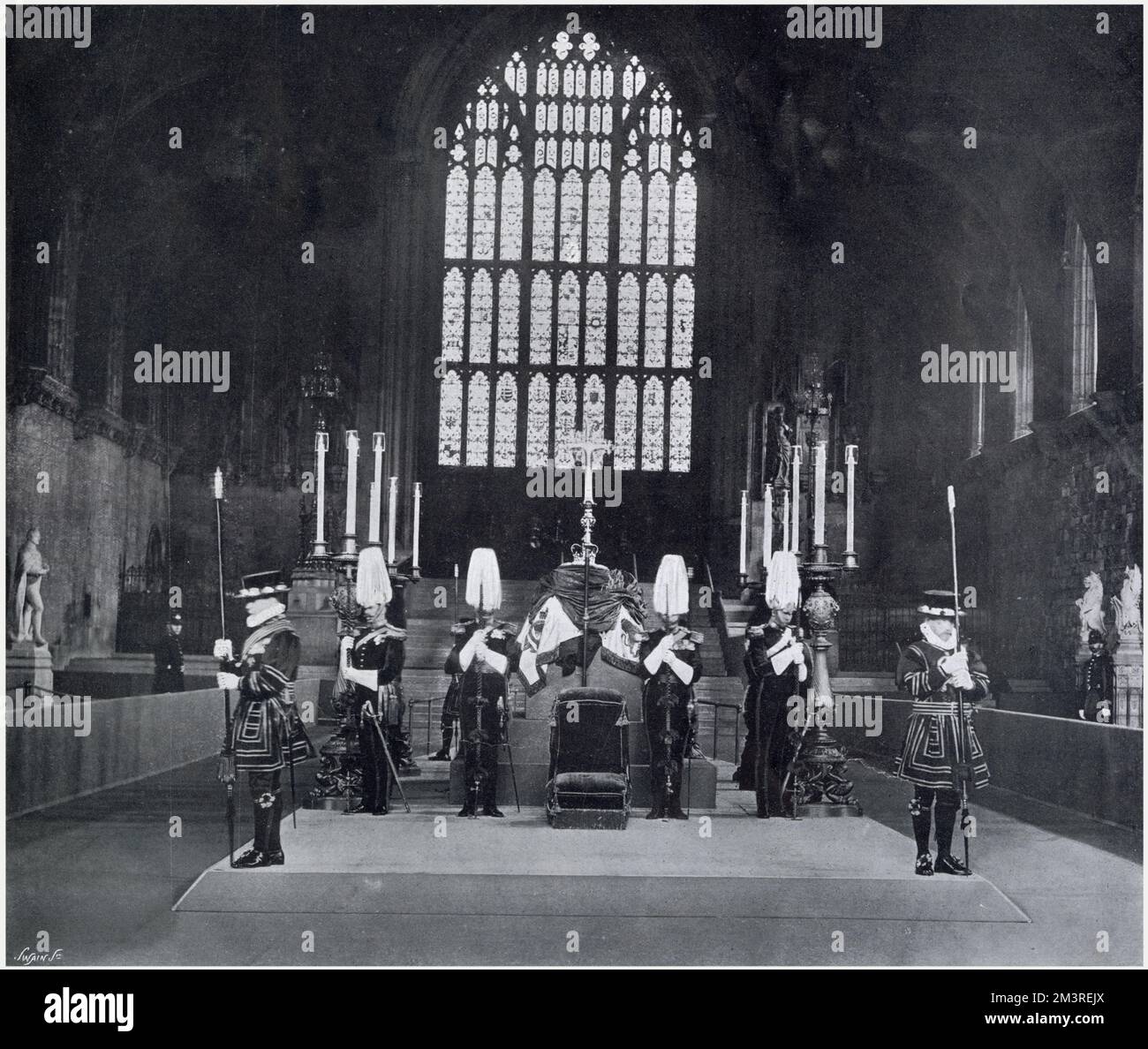Edward VII Coffin Lying-in-State in Westminster Hall 1910 Stock Photo - Alamy