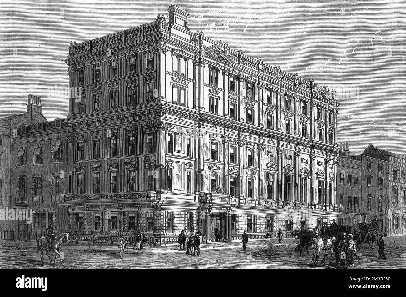 The Hanover Square Club House 1876 Stock Photo - Alamy