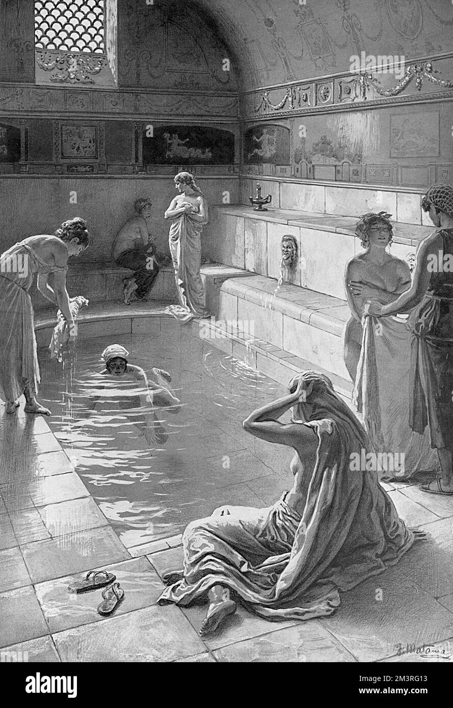 The Strand Roman Bath Reconstructed by Matania Stock Photo - Alamy