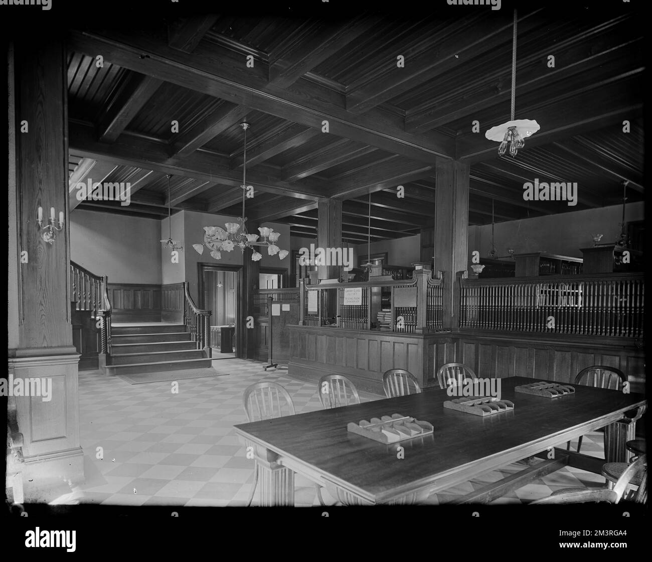 Salem, 370 Essex Street, Public Library, interior, delivery room ...