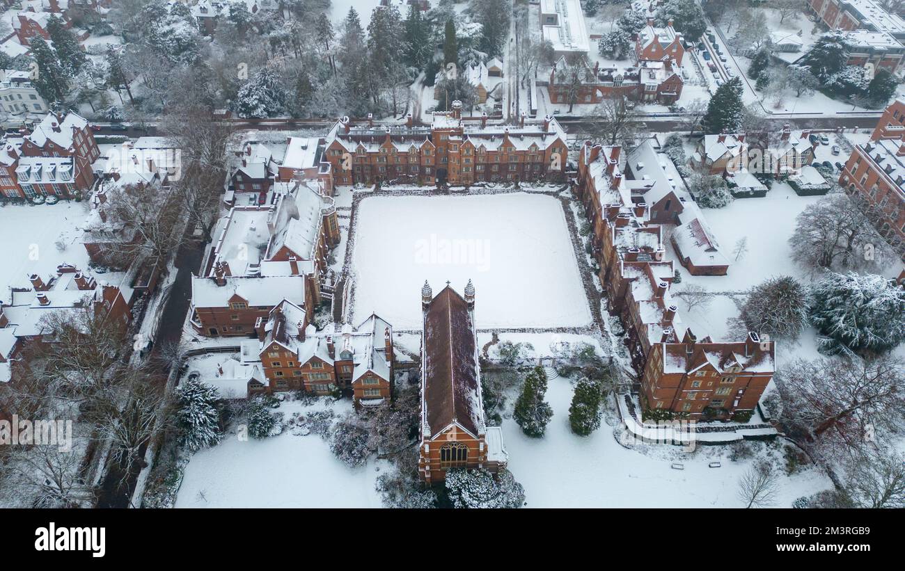 Picture dated December 12th shows Selwyn College in Cambridge on Monday ...