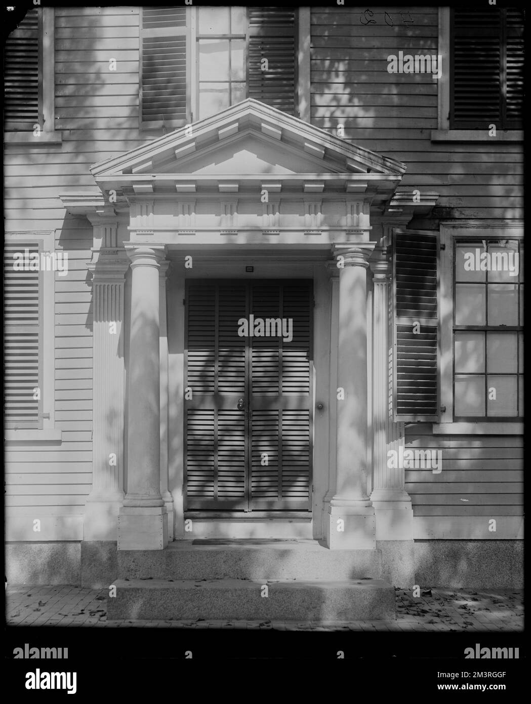 Salem, 384 Essex Street, exterior detail, porch, William Stearns house ...