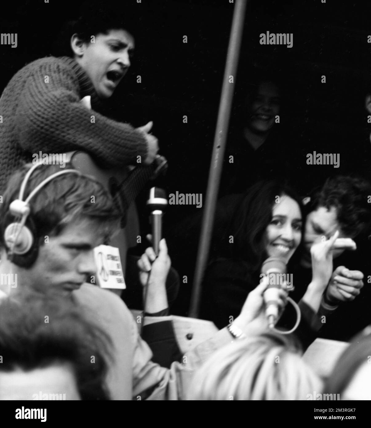 The presence and performance of US singer Joan Baez, here at the Easter ...