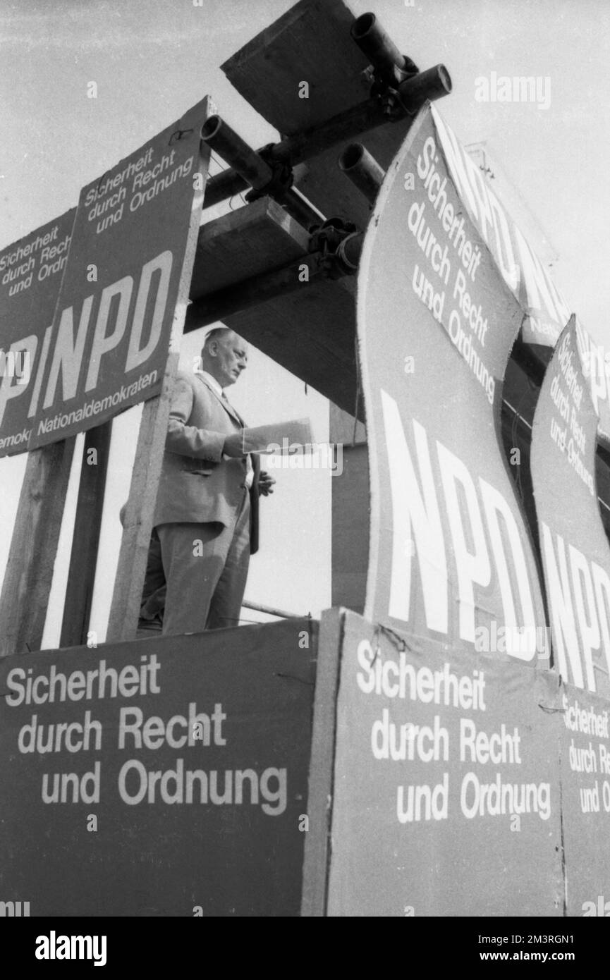 Election campaign appearances in 1969 by the radical right-wing NPD ...