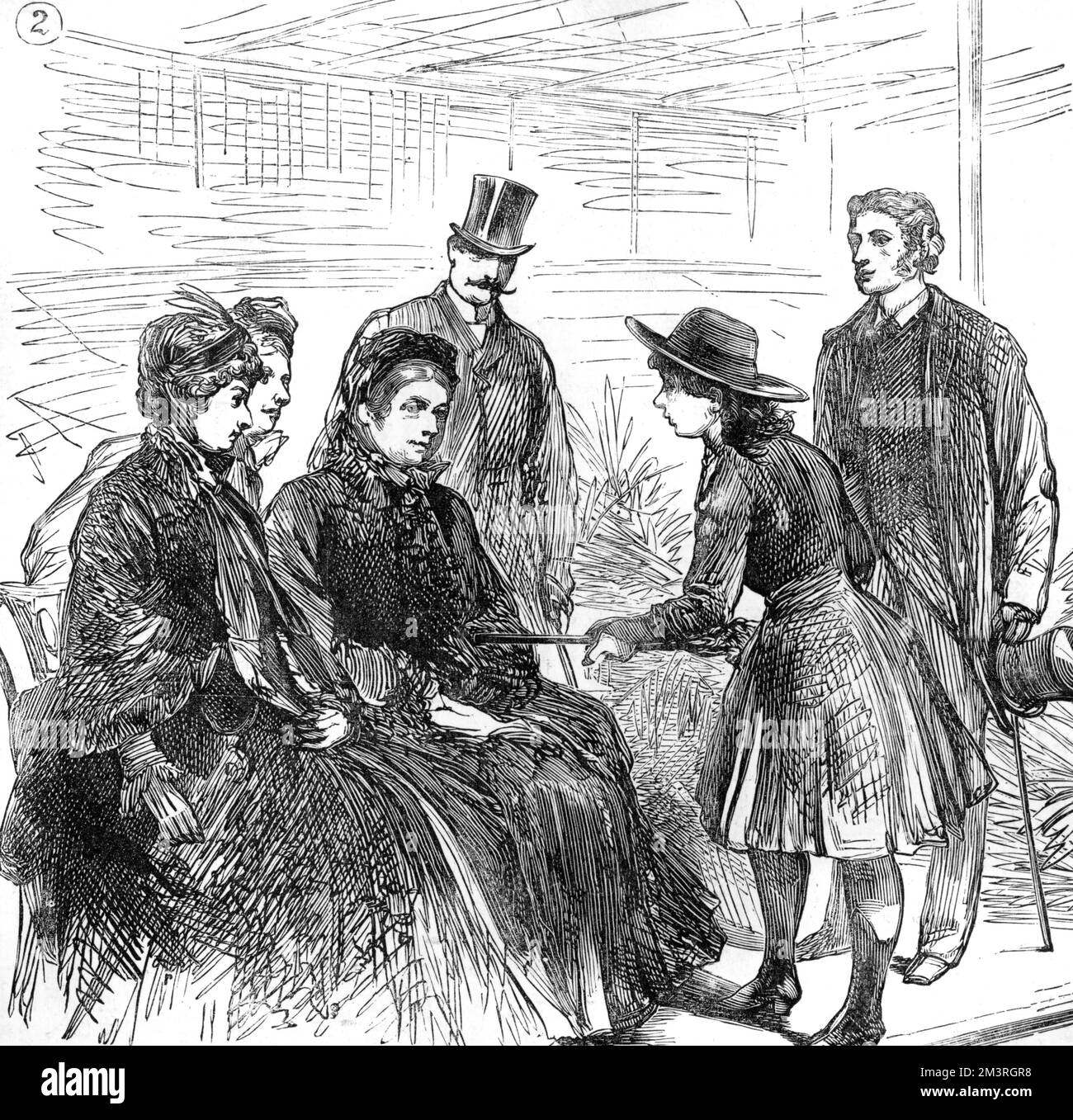 Lillian Smith shows Queen Victoria her rifle Stock Photo - Alamy