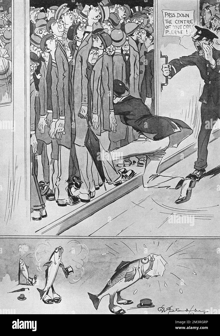 Joys of To-day 1. Sardine-time on the tube by Studdy Stock Photo - Alamy