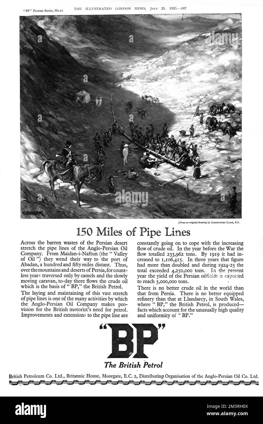 BP petrol advertisement, 1925 Stock Photo - Alamy