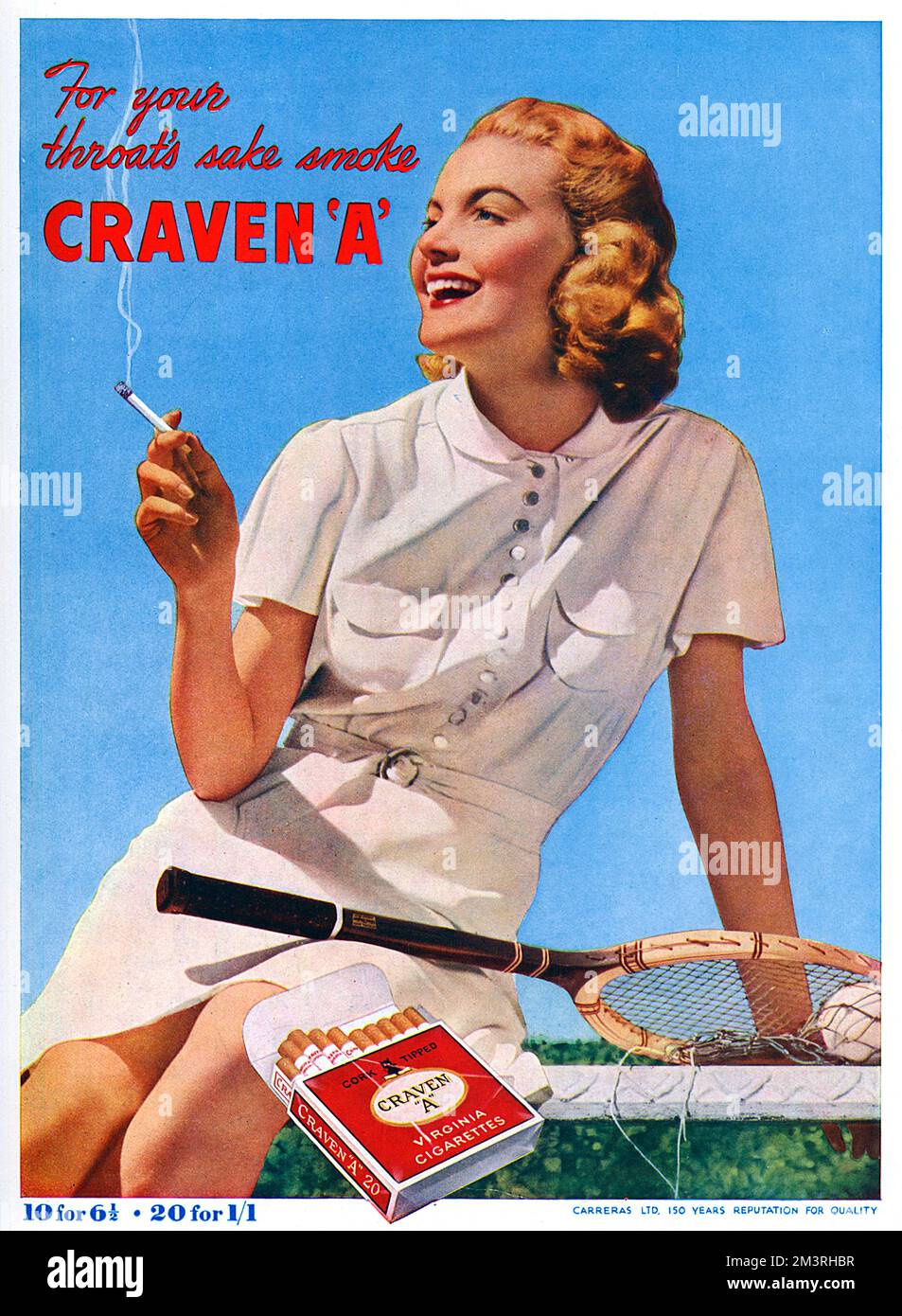 Craven A advertisement - tennis Stock Photo - Alamy