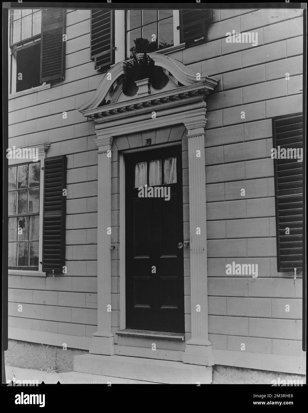 Salem, 7 Brown Street Court, exterior detail, pineapple doorway ...