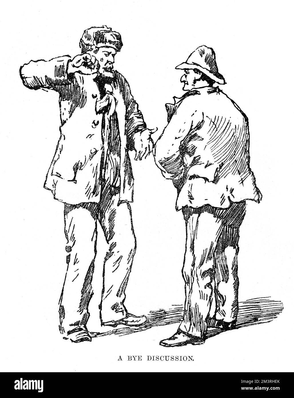 West End riots, 1886 - a two men in discussion Stock Photo - Alamy