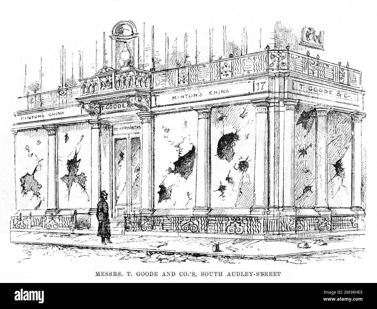 West End riots: shops damaged by rioters, 1886 Stock Photo - Alamy