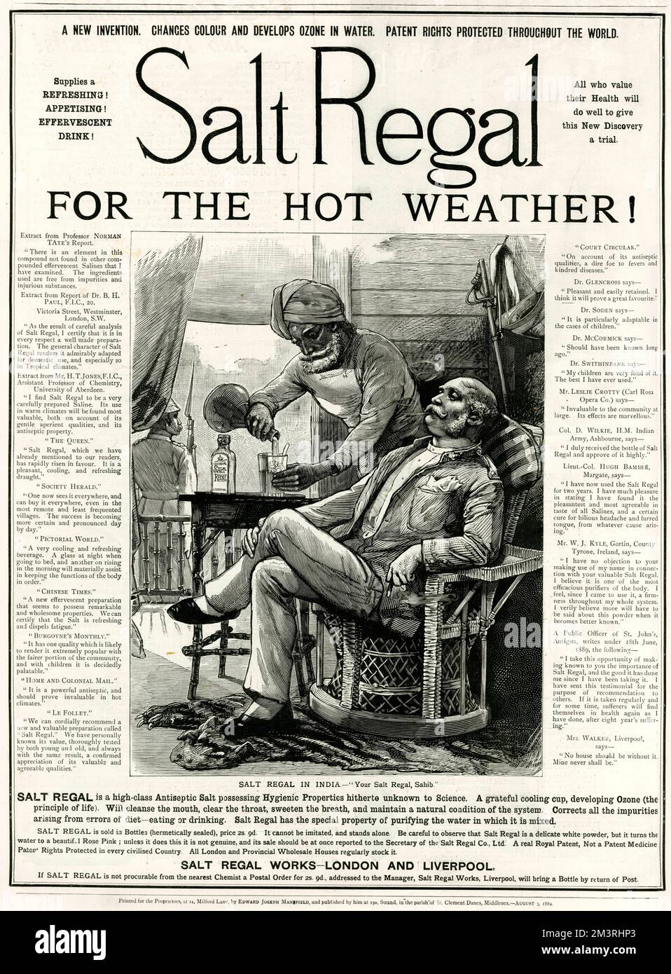 Advert for Salt Regal 1889 Stock Photo - Alamy