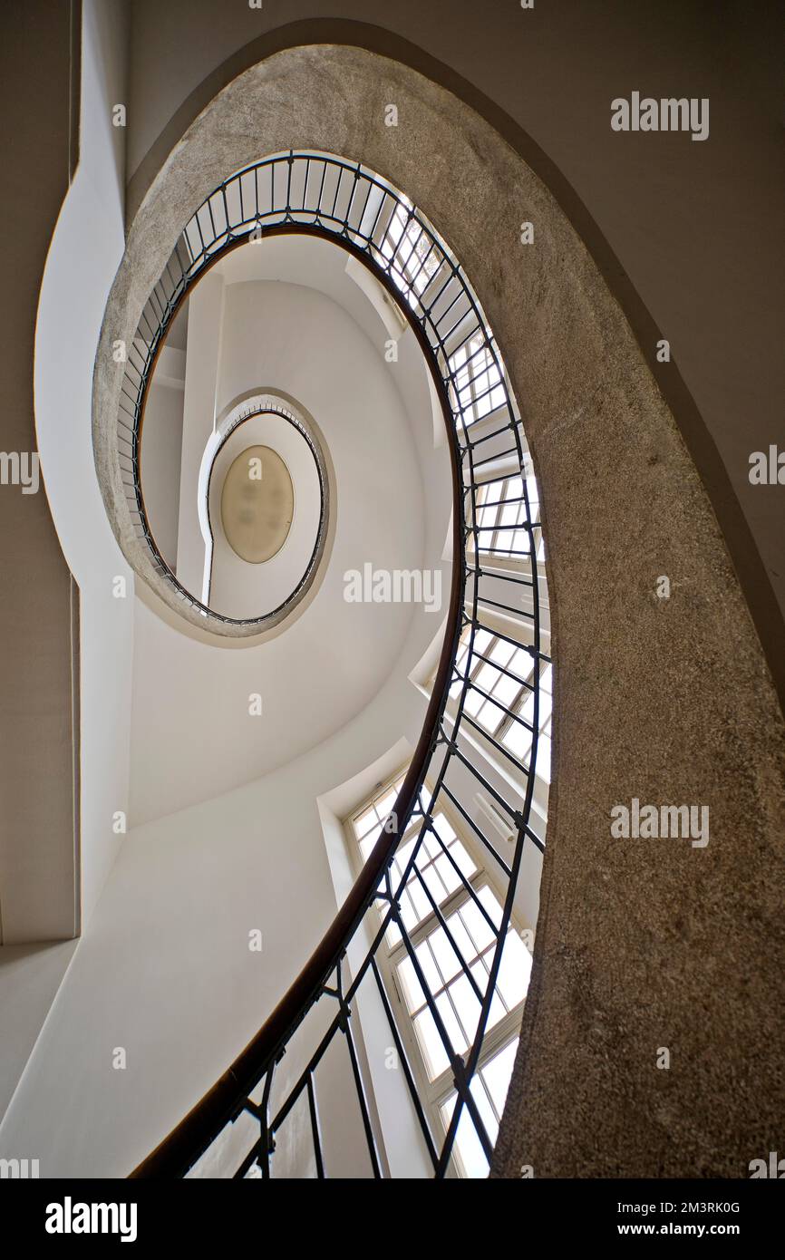 Free-swinging art nouveau staircase, Bauhaus University Weimar, UNESCO ...