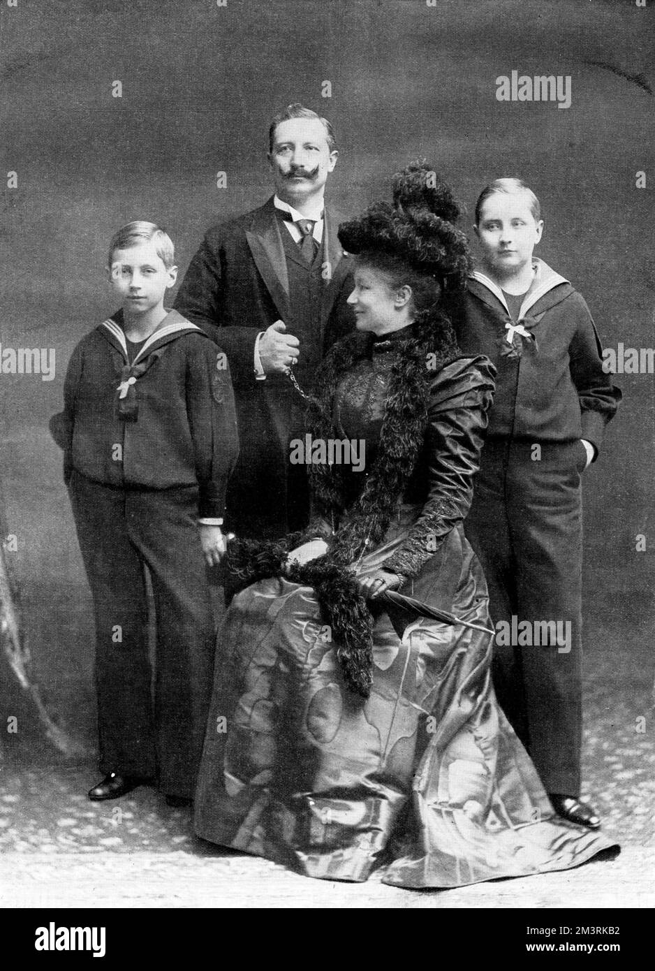 Kaiser Wilhelm II, his wife & Princes Oskar & August Wilhelm Stock ...