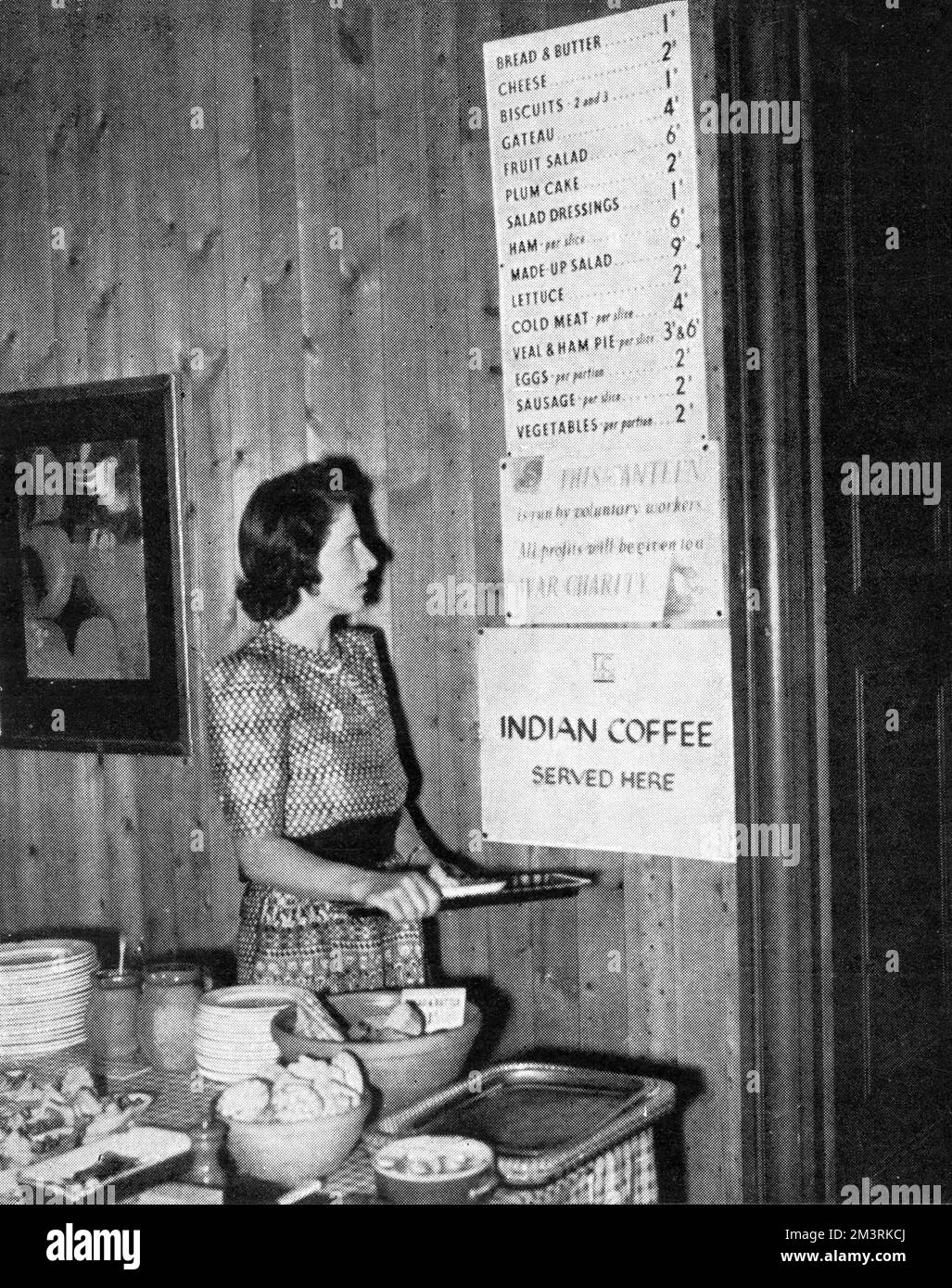 The menu and prices in a canteen set up at the National Gallery during ...