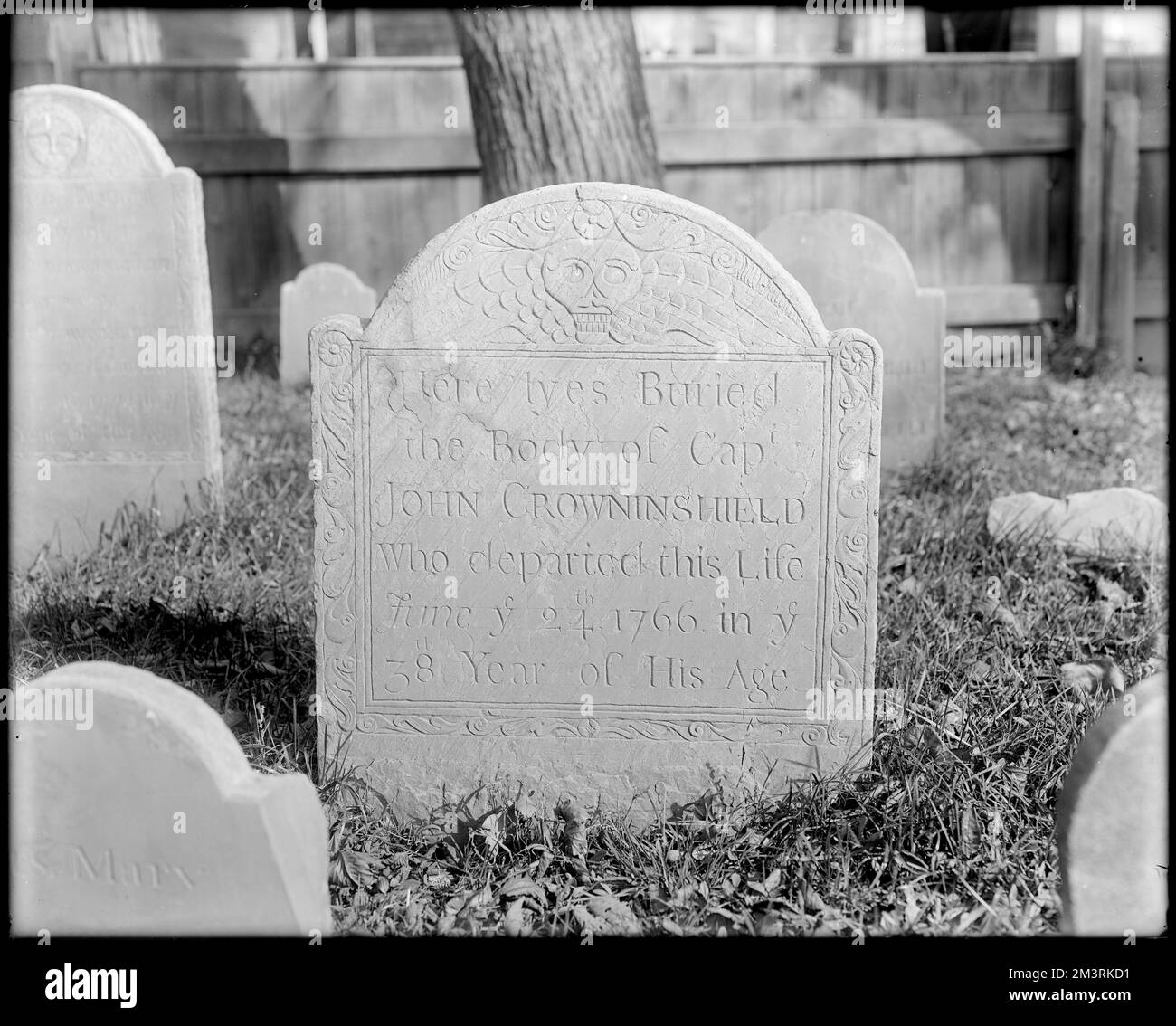 Salem, Charter Street, monuments, gravestone, John Crowninshield, 38 ...