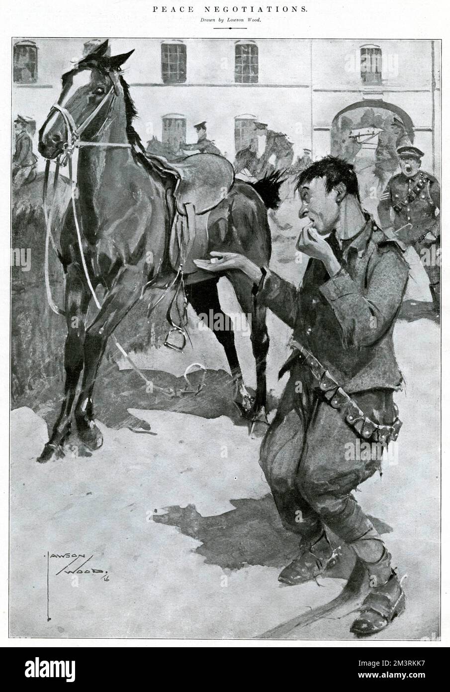 Peace Negotiations by Lawson Wood WW1 horses Stock Photo - Alamy