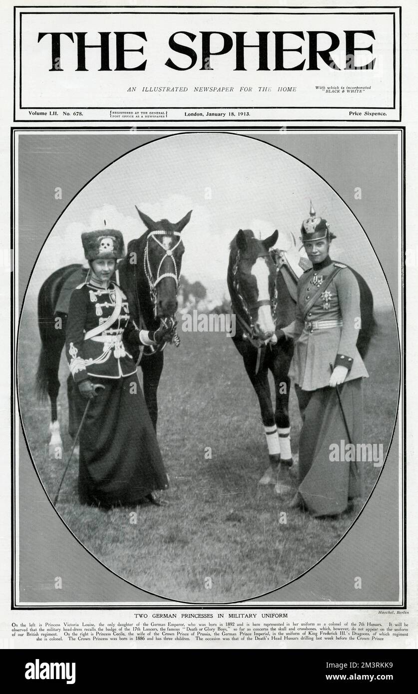 Princess Victoria Louise & Princess Cecile uniform 1913 Stock Photo - Alamy