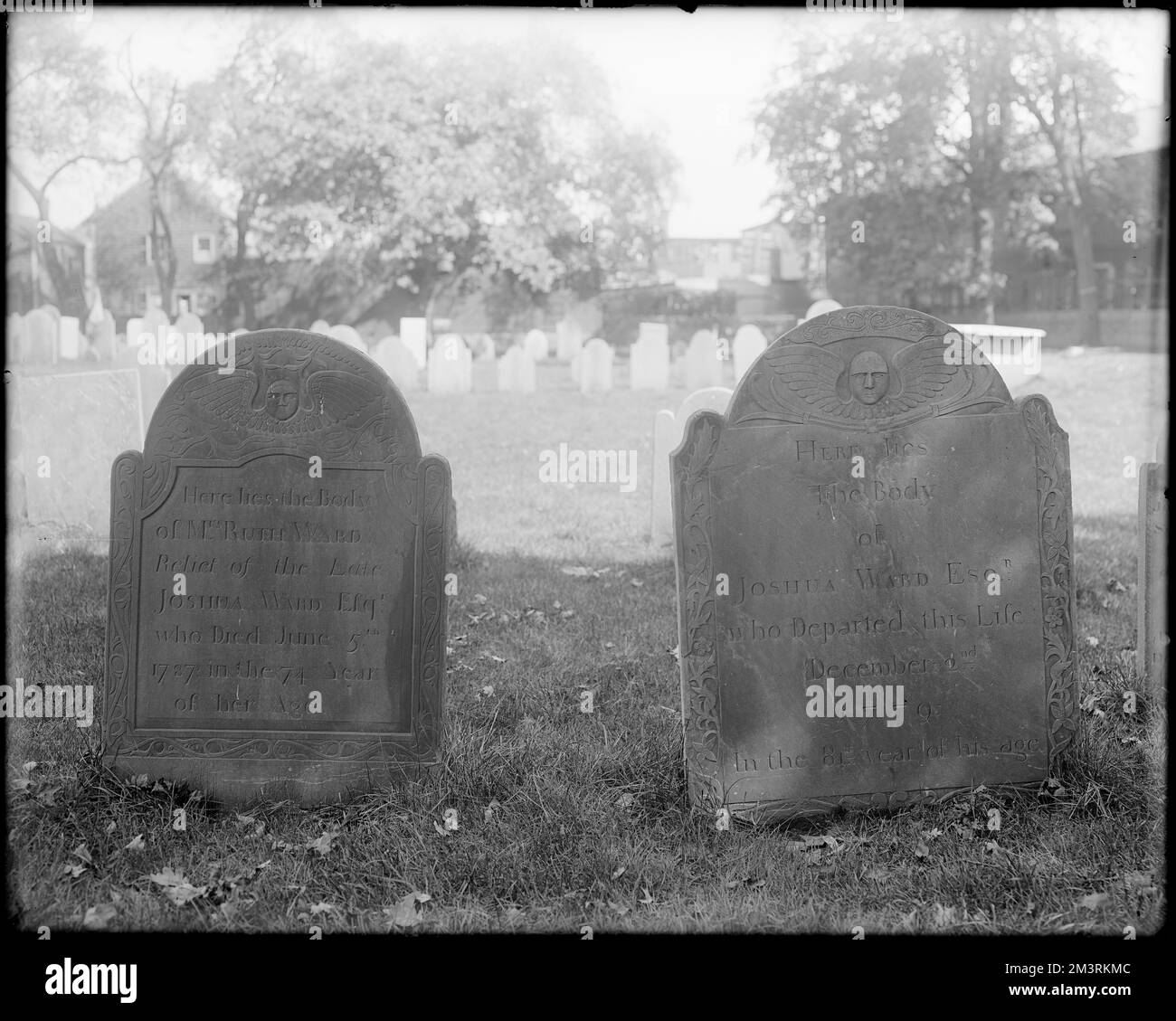 Salem, Charter Street, monuments, gravestone, Ruth and Joshua Ward ...