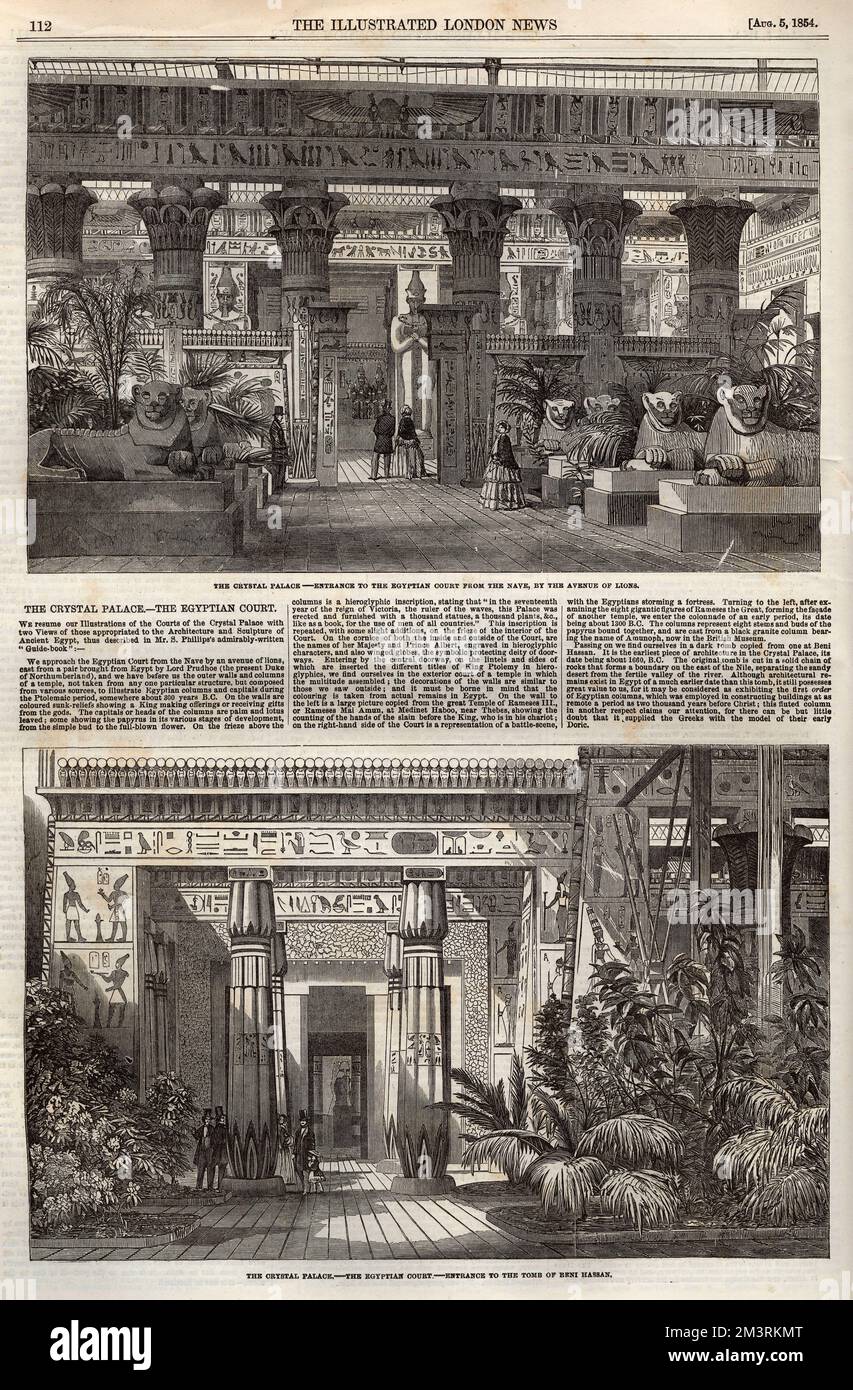 The Crystal Palace at Sydenham. Top image: entrance to the Egyptian ...