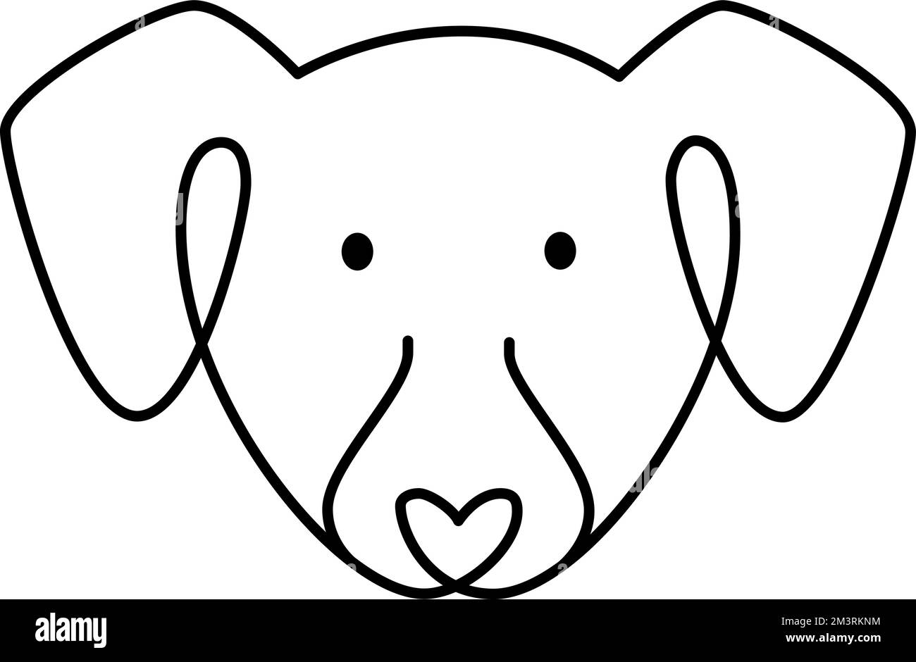 Vector one line dog logo. Minimalist cute pet in abstract hand drawn ...