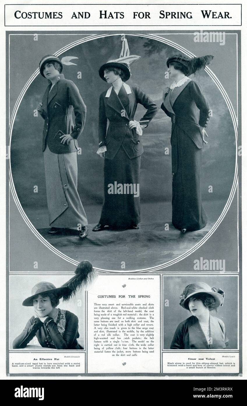 Clothing and hats for women's spring wear 1913 Stock Photo - Alamy