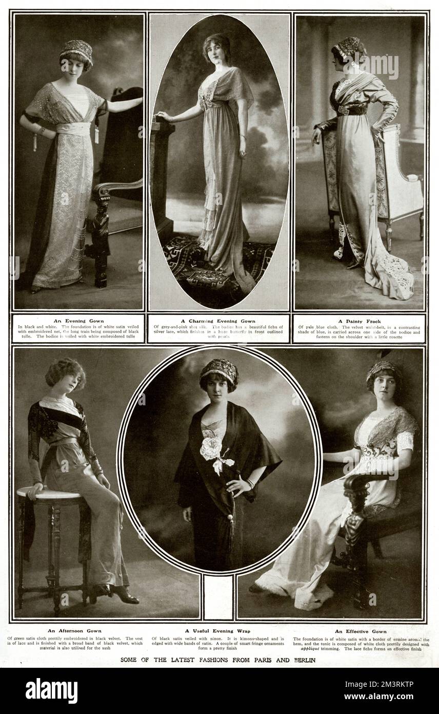 Latest fashion from Paris and Berlin 1912 Stock Photo - Alamy