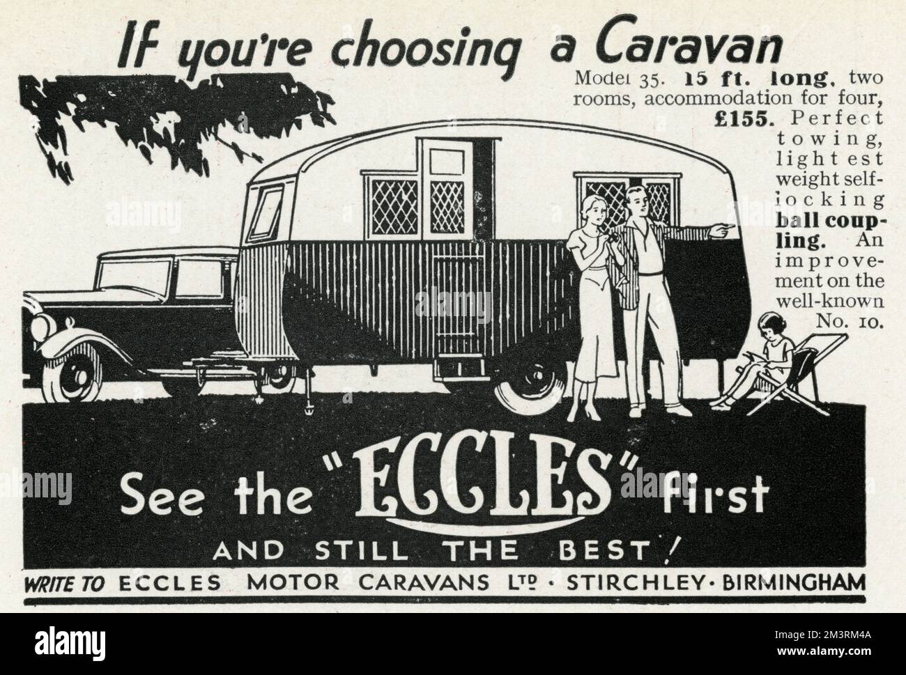 Advert for Eccles caravans 1933 Stock Photo - Alamy