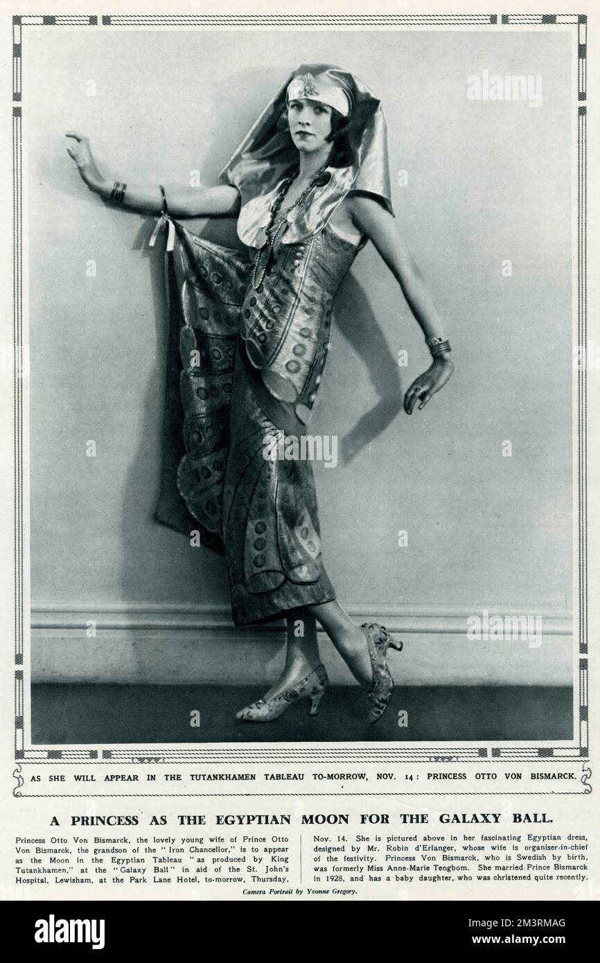 Princess Otto von Bismarck in Egyptian fancy dress Stock Photo - Alamy