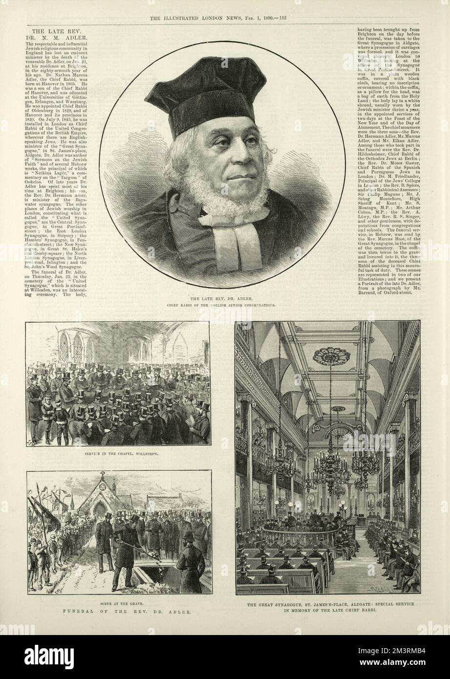 Late Rev. Dr Adler, Chief Rabbi Stock Photo - Alamy