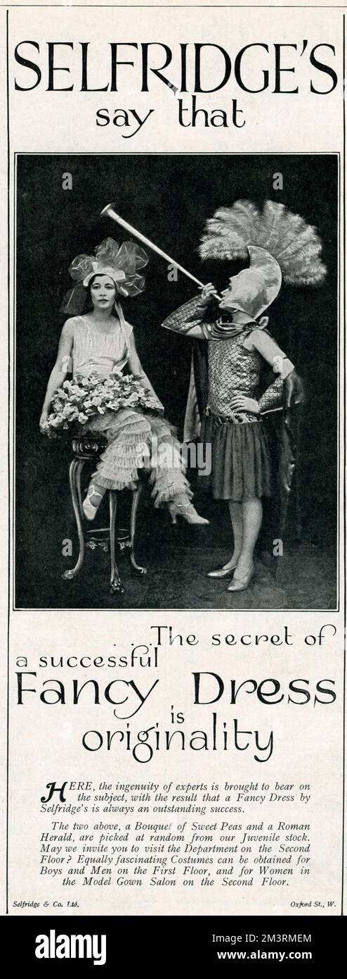Selfridges fancy dress advertisement Stock Photo - Alamy