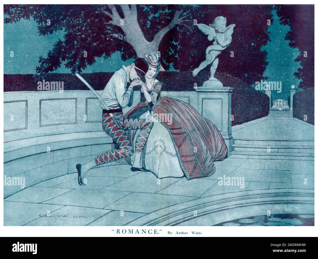 Love couple in moonlight hi-res stock photography and images - Alamy