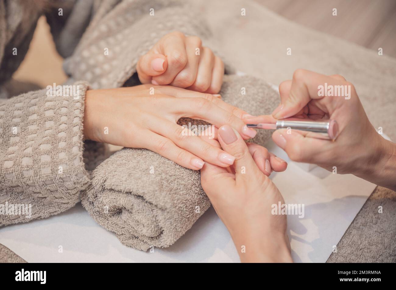 A closeup view of spa treatment, Manicure Stock Photo - Alamy