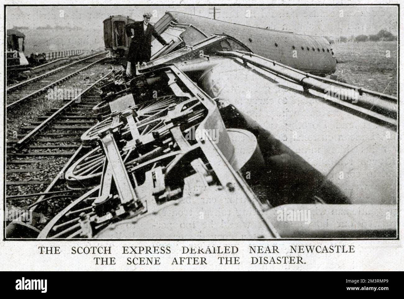 General Strike 1926: Flying Scotsman derailed Stock Photo - Alamy